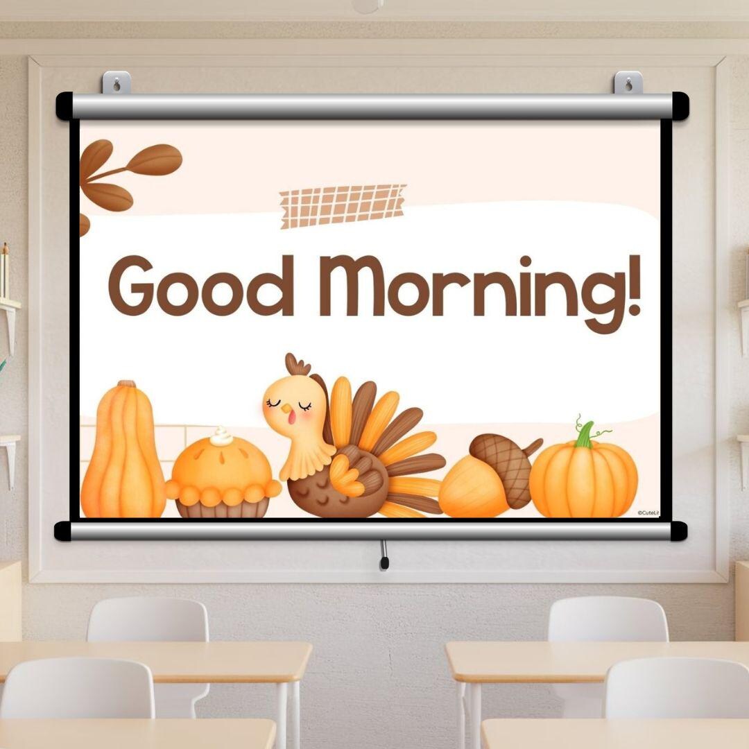 Thanksgiving Themed Daily Classroom Slide Templates With Timers ...