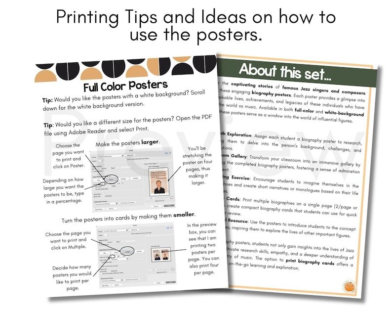 Printable Jazz Musicians Posters – Classroom and Music Room Bulletin ...