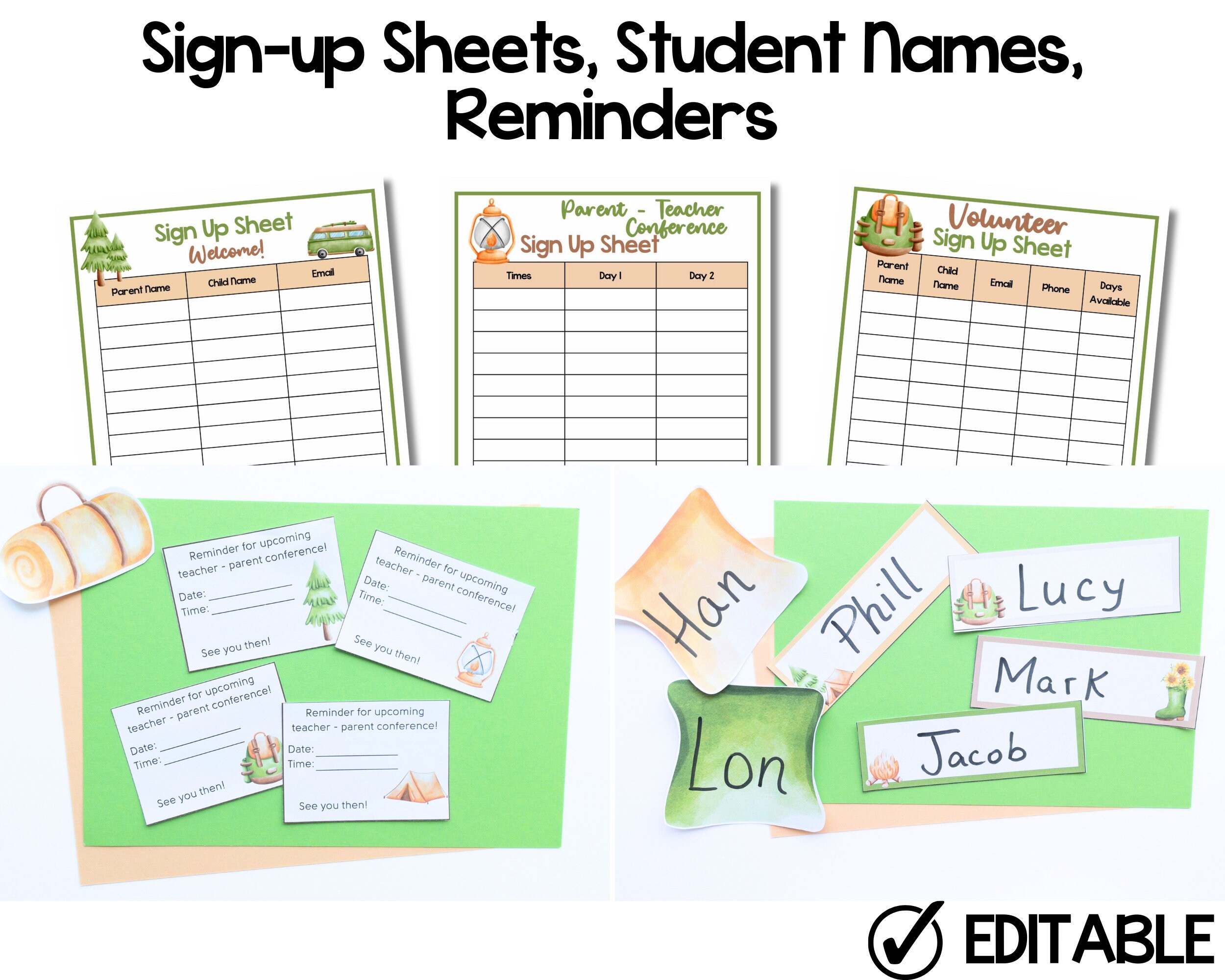 Camping Back to School Open House & Meet the Teacher Kit - Etsy