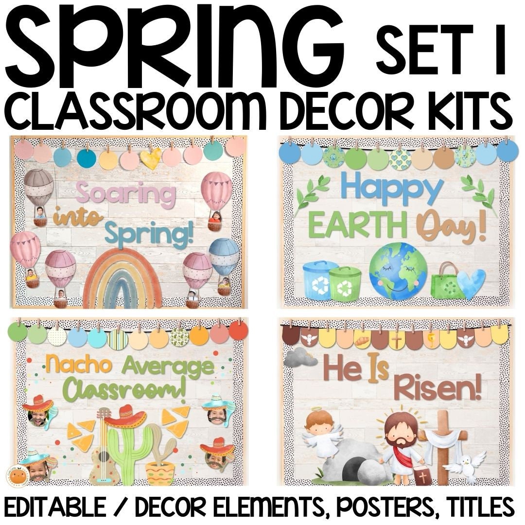 Spring Classroom Decor Kits Bundle Easter, Earth Day, Cinco De Mayo ...