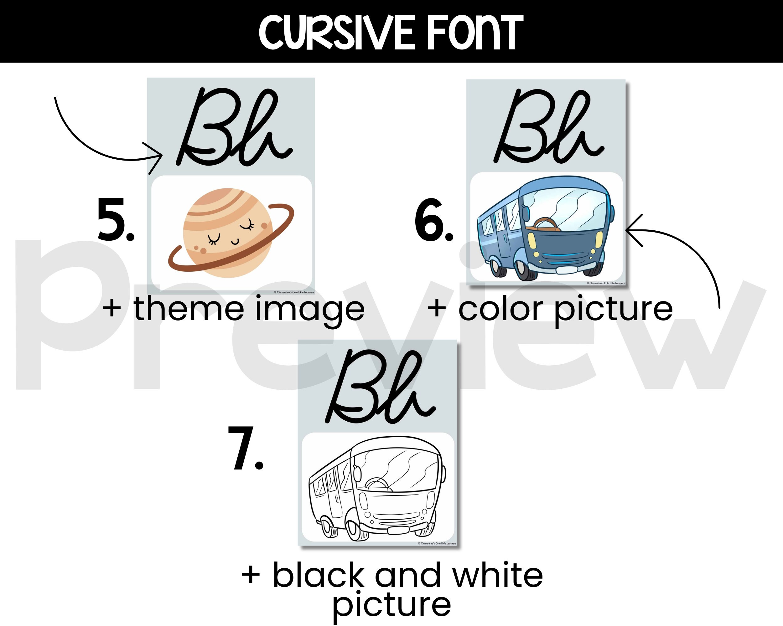 Alphabet Posters Boho Space Themed Primary Cursive & - Etsy