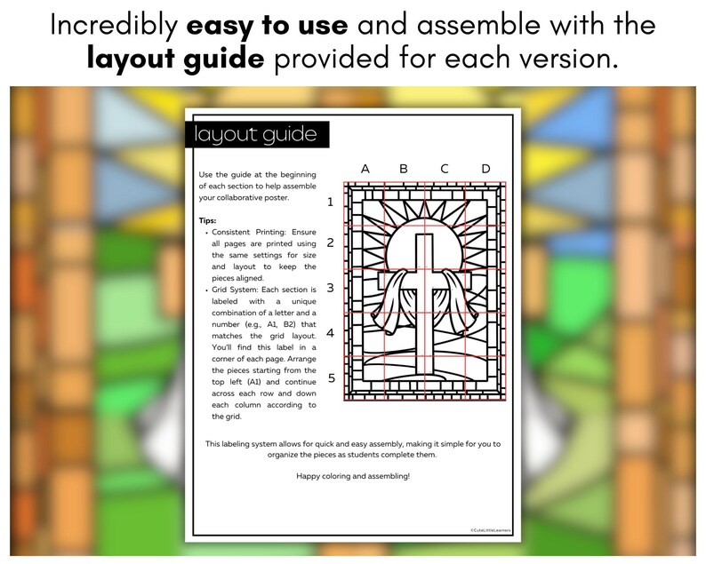 Christian Easter Collaborative Poster | Printable Stained Glass ...