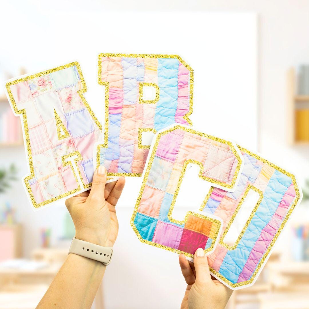 Printable Varsity Letters & Numbers in Pastel Patches for Bulletin ...