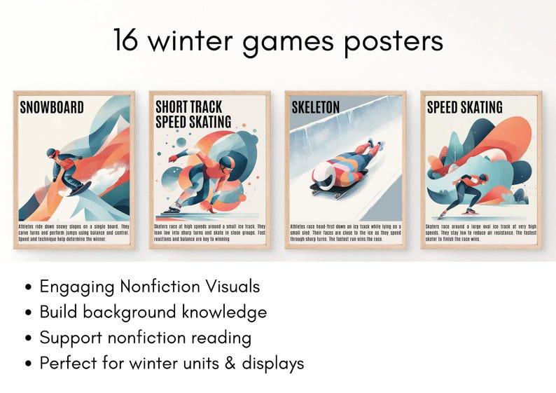 Winter Games 2026 Posters for Bulletin Board | Winter Games Display ...