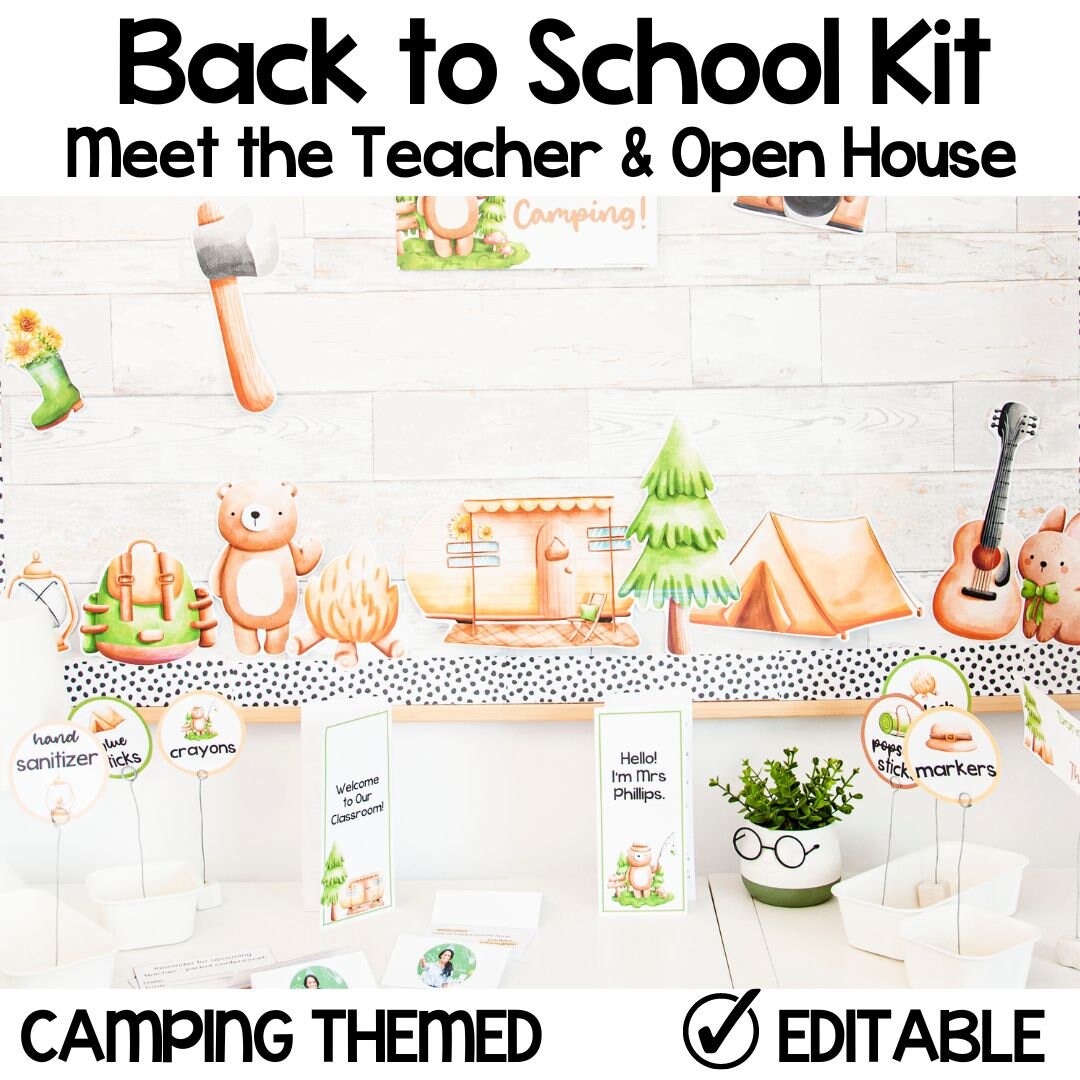 Camping Back to School, Open House & Meet the Teacher Kit, Welcome ...
