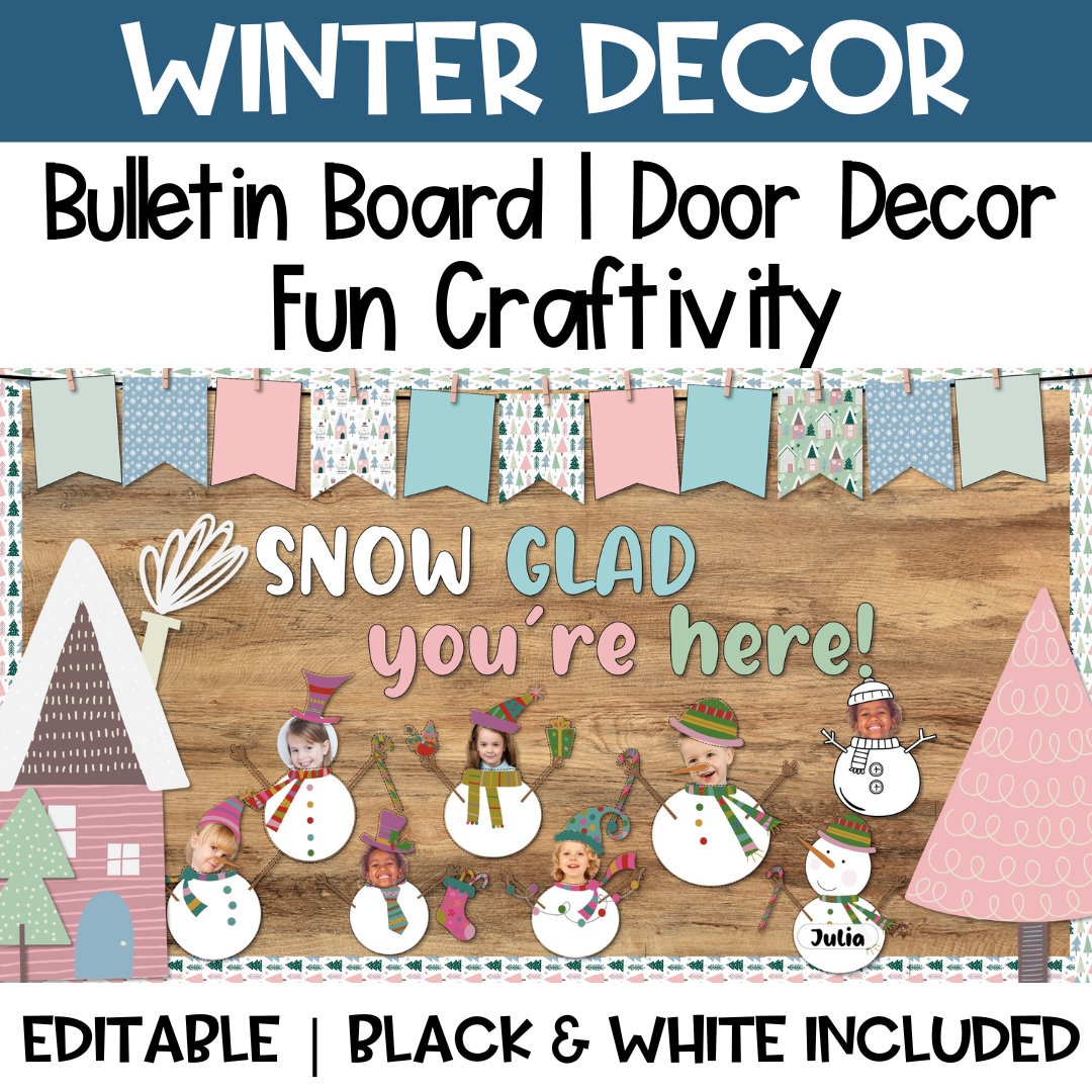 Winter Snowmen Bulletin Board & Classroom Decor Editable - Etsy