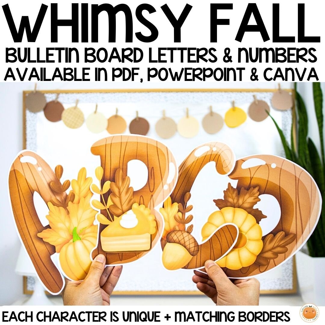 Beautiful Fall Letters and Numbers for Bulletin Board / Classroom Decor ...