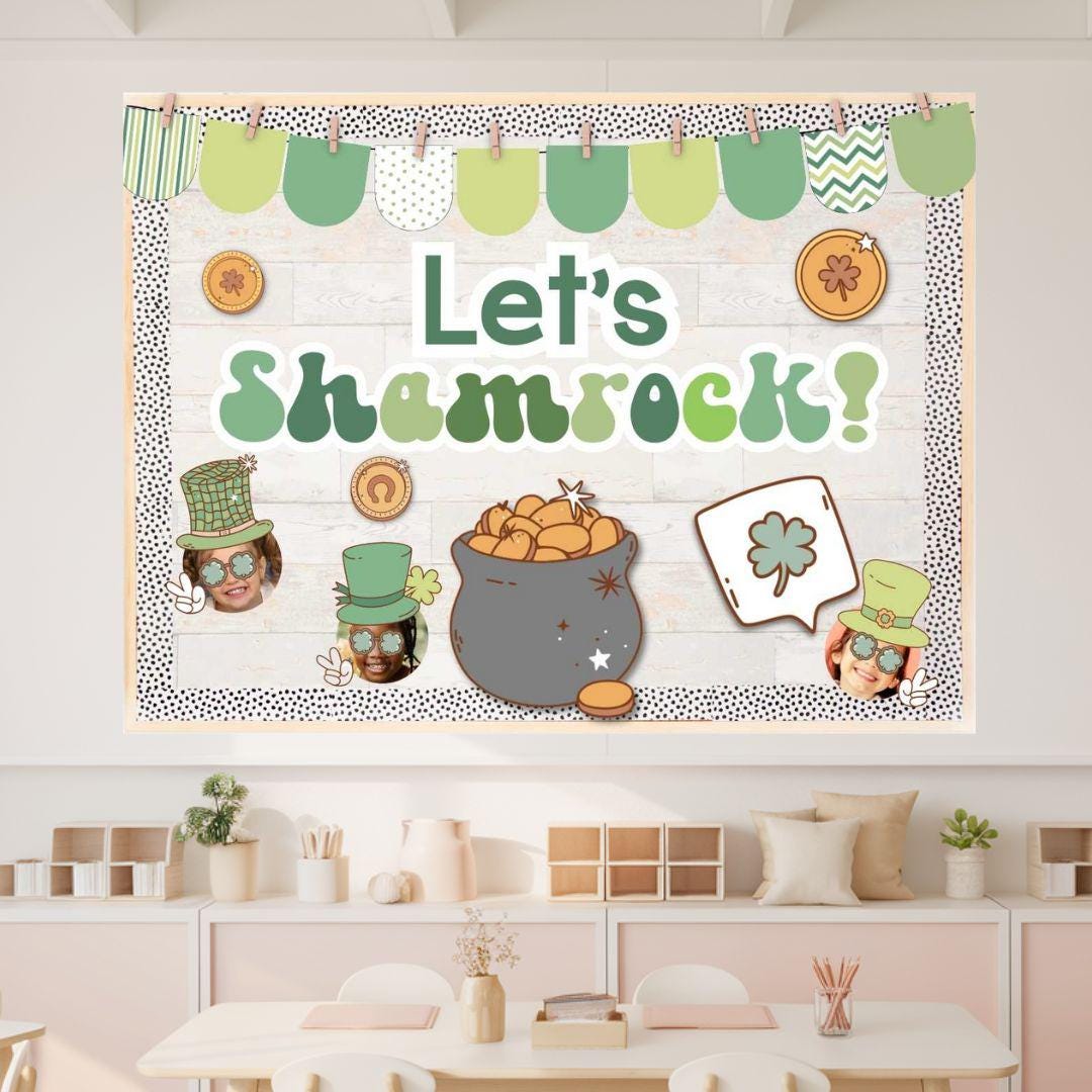 Retro St. Patrick's Day Classroom Decor and Bulletin Board Kit ...