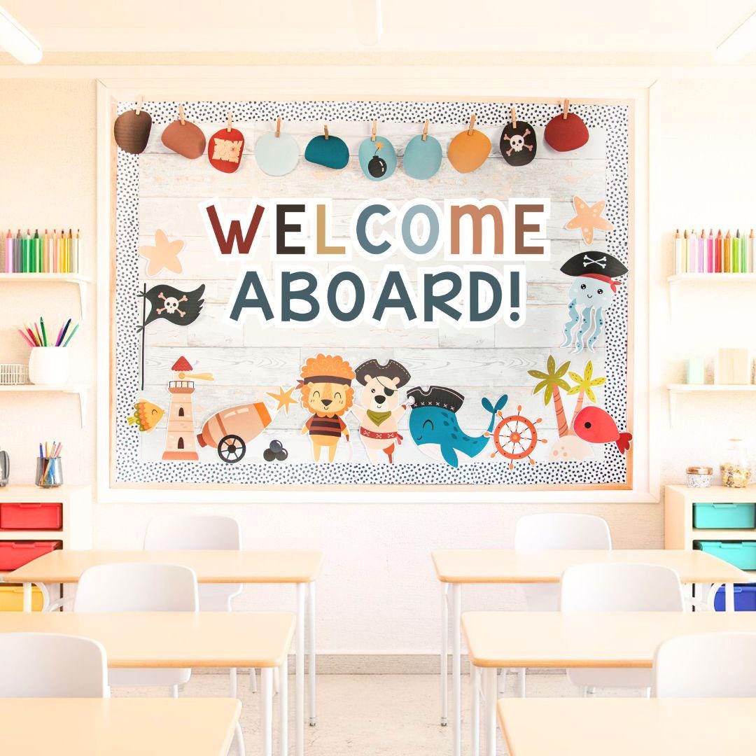 Pirate Back to School & Meet the Teacher Kit, Editable Welcome Bulletin ...