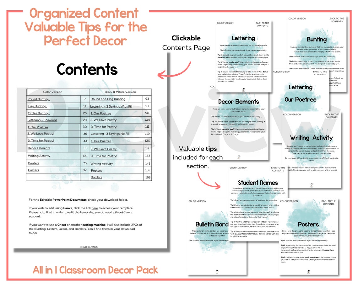 Poetry Bulletin Board & Interactive Classroom Decor Editable Versions ...