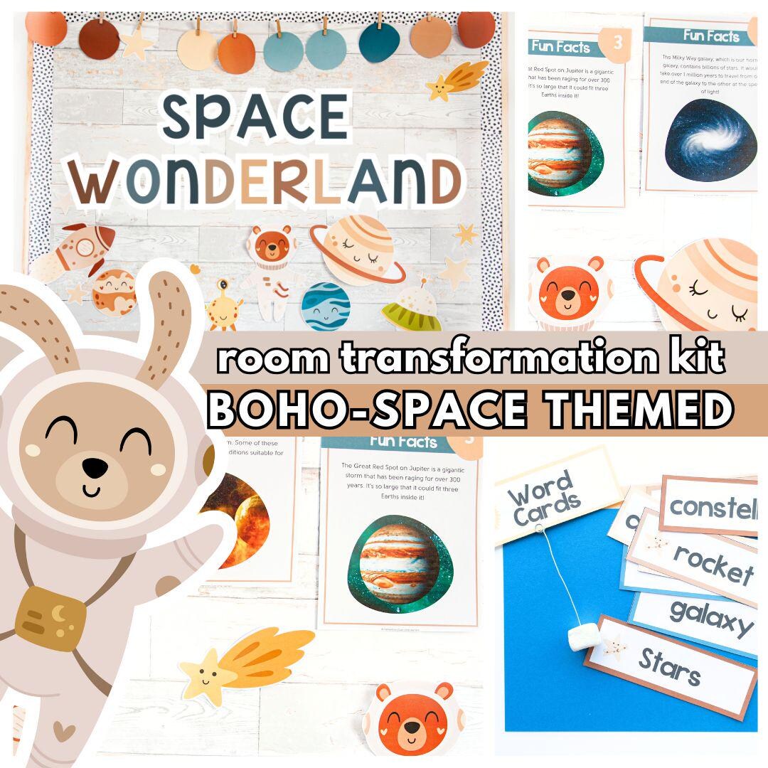 Boho Space Classroom Makeover Kit – Editable Bulletin Board & Class ...