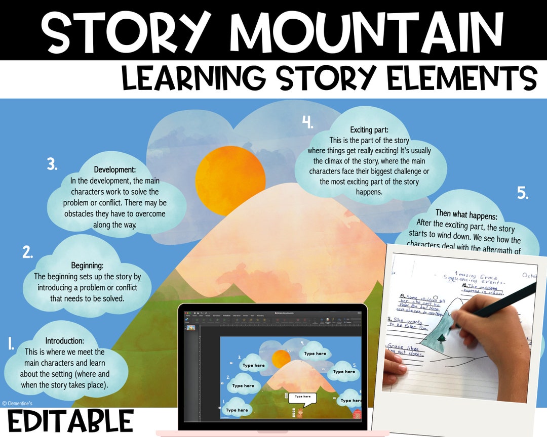 Story Mountain Lesson for Teaching Story Elements Editable Powerpoint ...