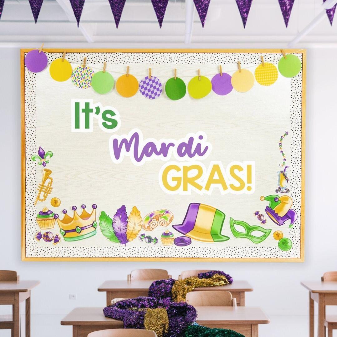 Mardi Gras Bulletin Board, Door Decor & Classroom Decor Posters ...