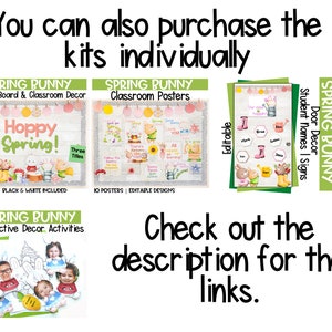Spring Bunny Classroom Decor Bundle - Easter Bulletin Board, Posters ...