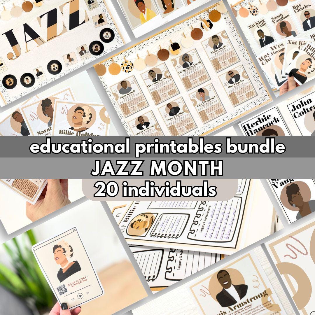 Jazz Classroom Bundle: Bulletin Board, Biographies, Research Posters ...