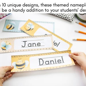 Busy Bees Desk Name Tags | Editable Classroom Labels for Student Desks ...