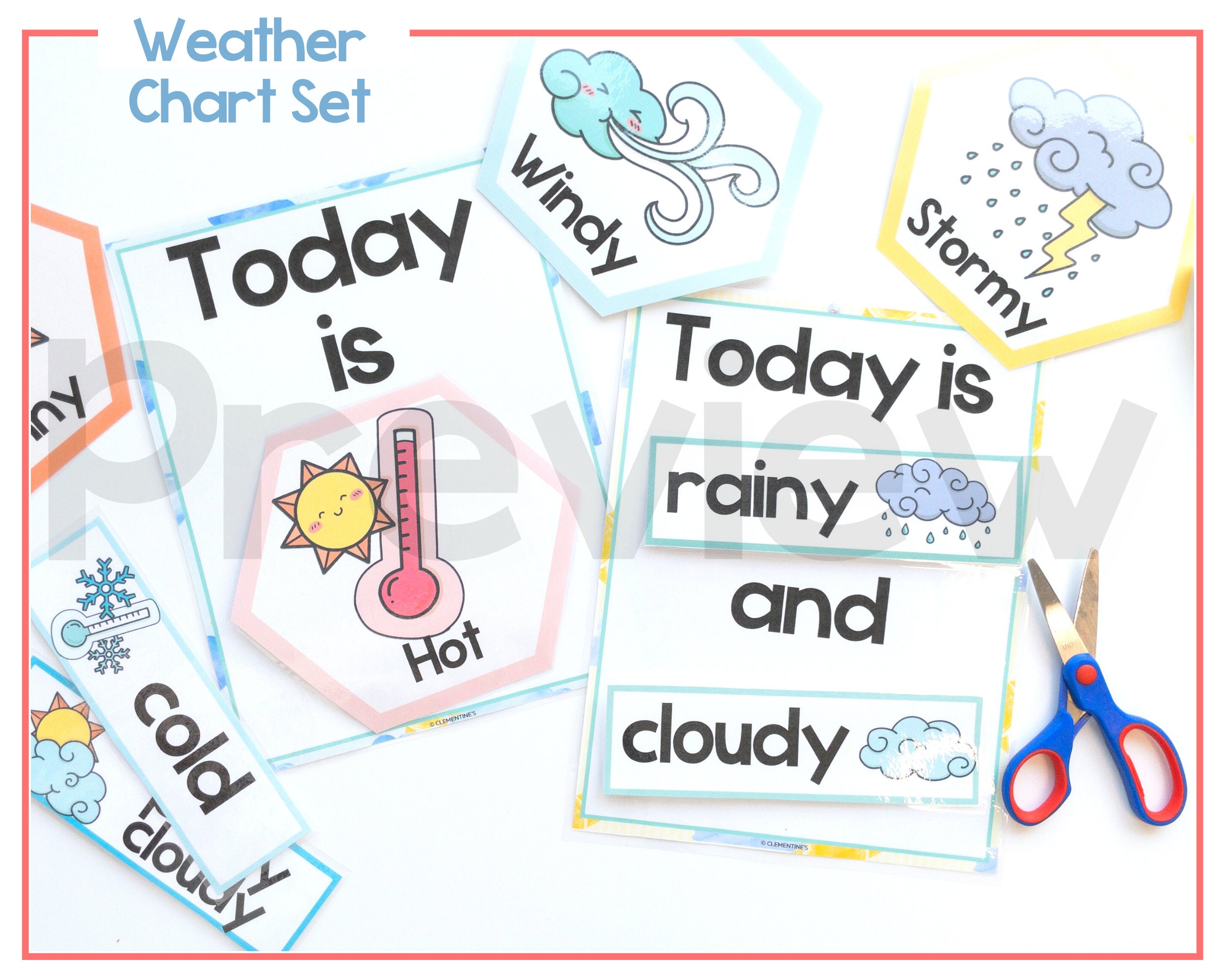 Weather Chart Bulletin Board – Interactive and Editable Classroom Decor ...