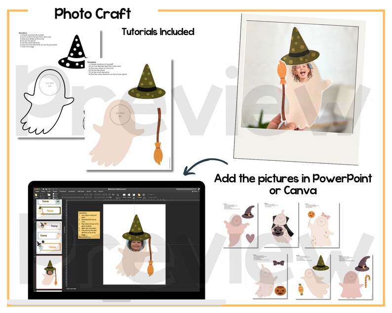 Halloween Ghost Bulletin Board & Classroom Decor Editable Versions ...