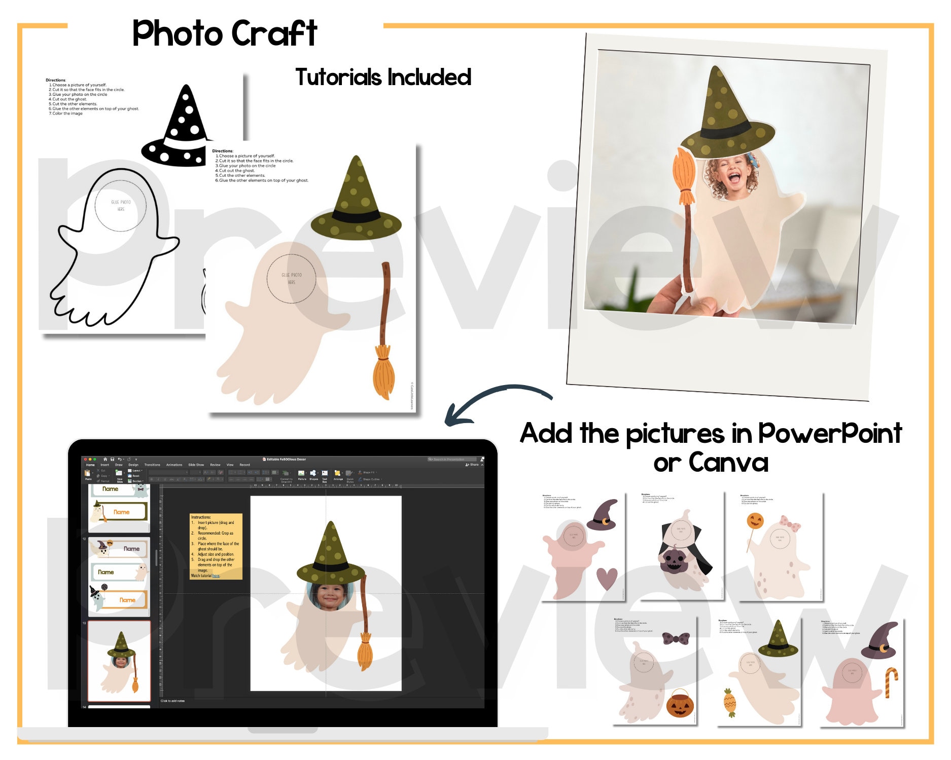 Halloween Ghost Bulletin Board & Classroom Decor Editable Versions ...