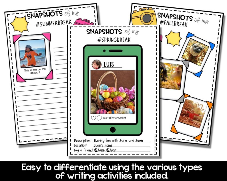 Year Round Differentiated Writing, Decor Elements for Bulletin Boards ...