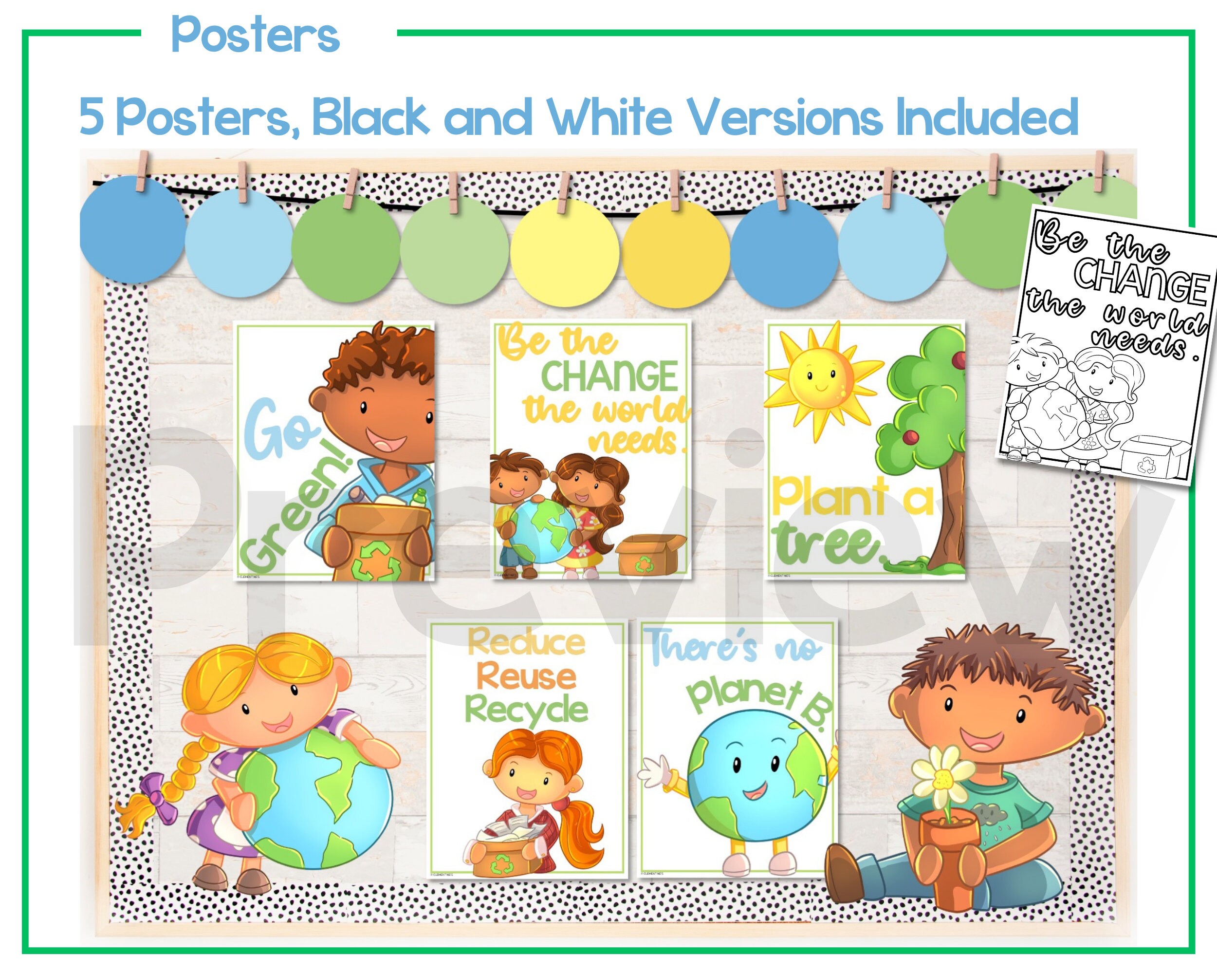 Earth Day Cute Kids Bulletin Board & Classroom Decor - Etsy