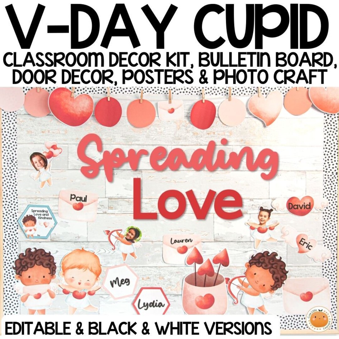 Cute Cupid Valentine's Day Bulletin Board & Interactive Classroom Decor ...