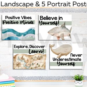 Marine Life Growth Mindset Posters - Motivational Notes, Social ...