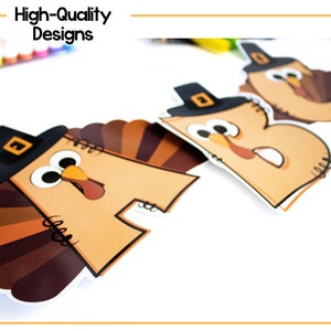 Turkey Letters and Numbers for Thanksgiving Bulletin Board / Classroom ...