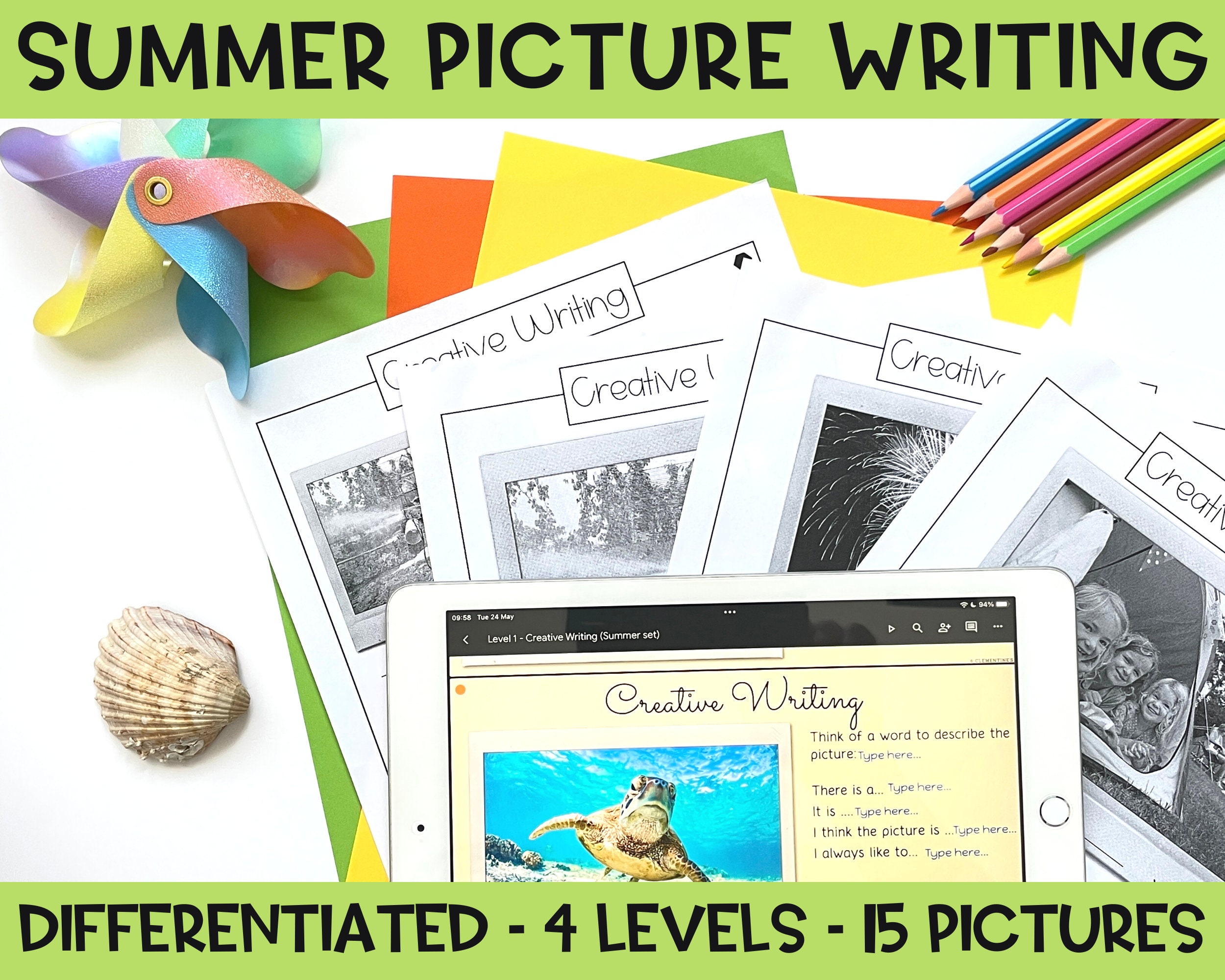 Printable Picture Writing Activity Summer Picture Prompts - Etsy