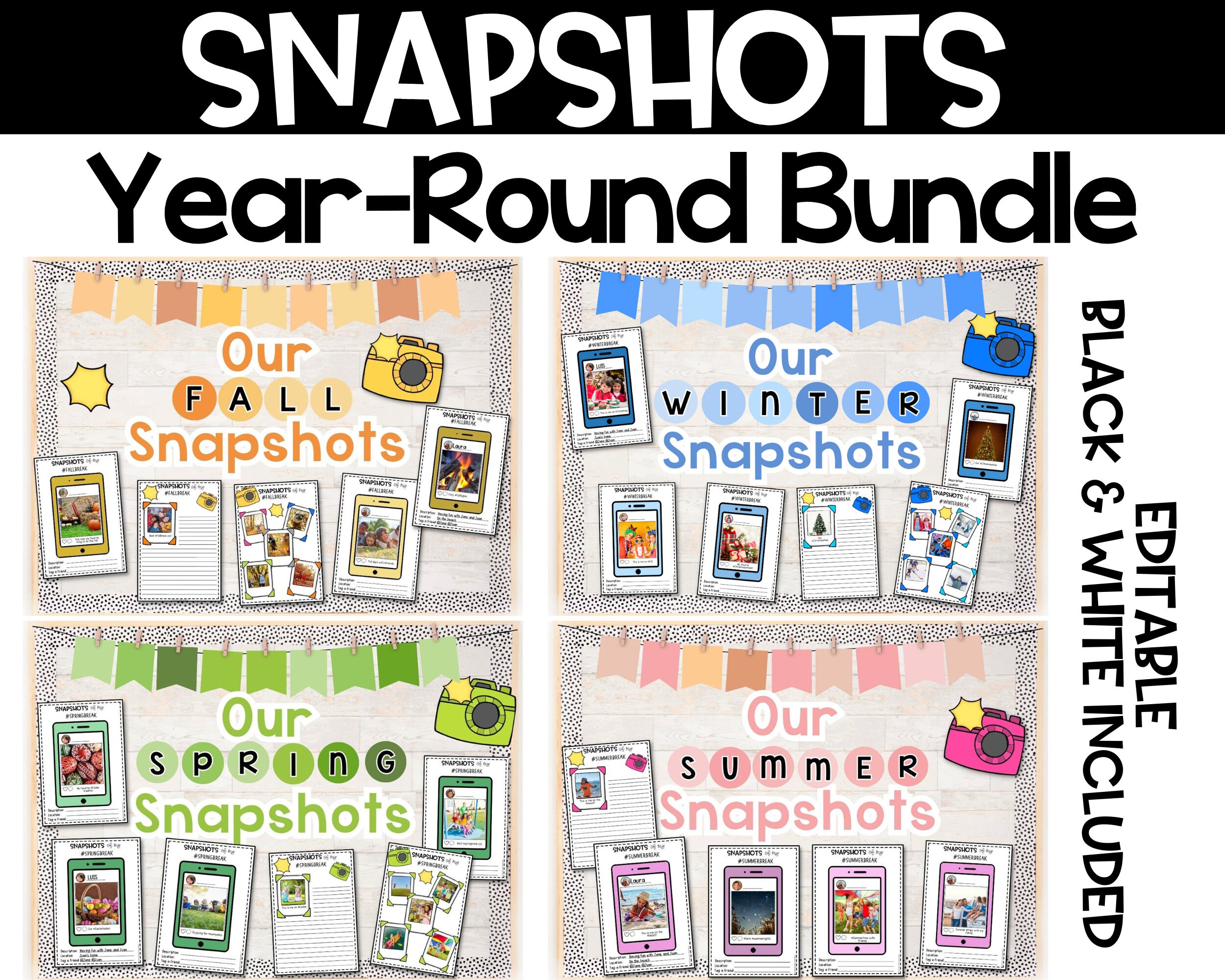 Year Round Differentiated Writing, Decor Elements for Bulletin Boards ...