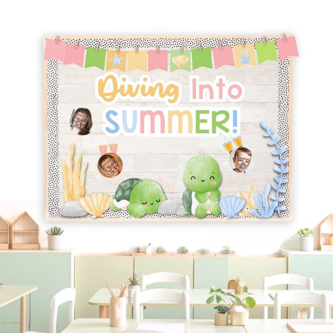 End of Year / Summer Turtle Bulletin Board Idea & Printable Classroom ...