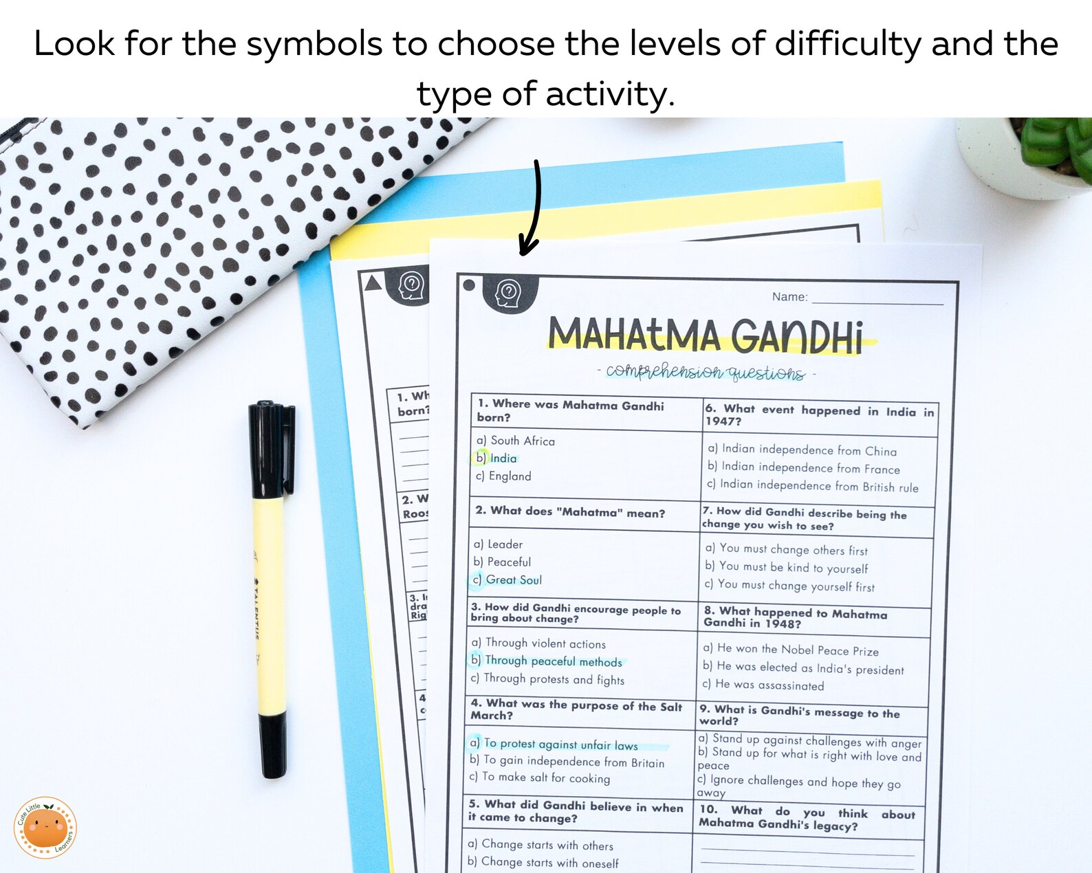 Mahatma Gandhi Printable Biography Pack Reading - Etsy