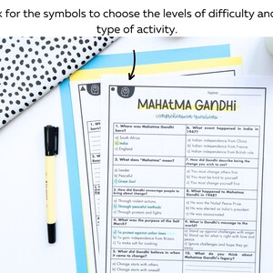 Mahatma Gandhi Printable Biography Pack, Reading Comprehension, Quote ...