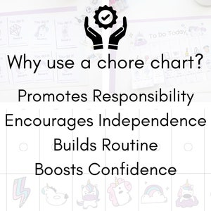 Printable Chore Charts Unicorn Themed, Editable Visual Schedule & Chore ...