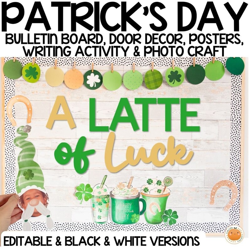 St. Patrick's Day A Latte of Luck Bulletin Board & Interactive ...