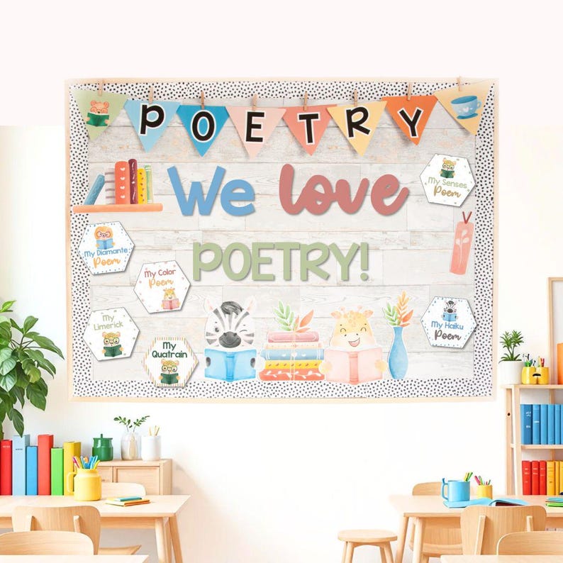 Poetry Bulletin Board – Interactive Classroom Decor With Editable ...