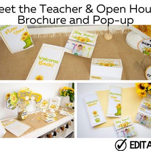 Sunflowers Back to School, Open House & Meet the Teacher Kit, Editable ...