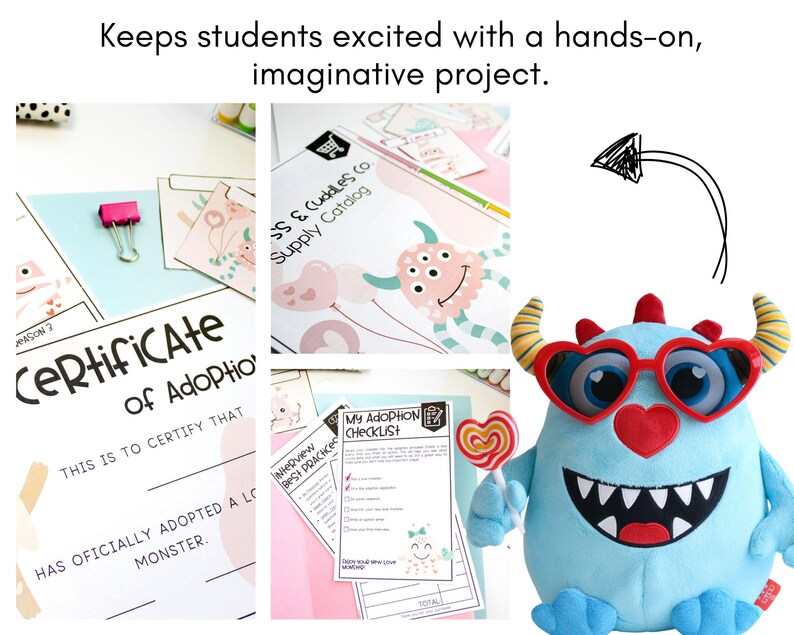 Adopt a Love Monster Project Based Learning, Printable Valentine's Day ...