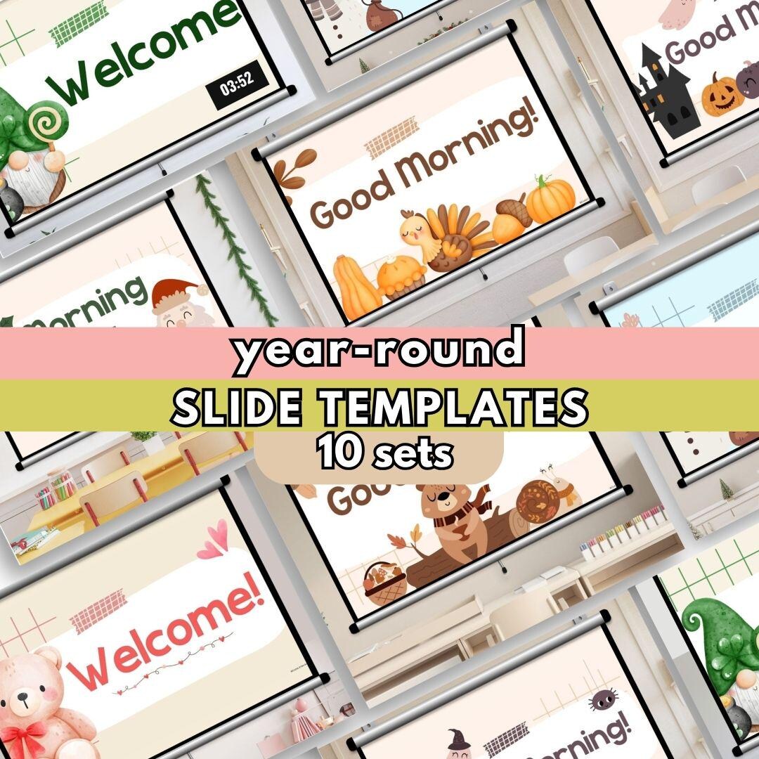Year-round Daily Classroom Slides Templates With Timers, Perfect Time ...