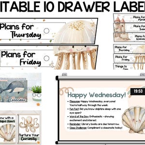 Ocean Editable Classroom Decor Bundle, Bulletin Board Ideas, Back to ...