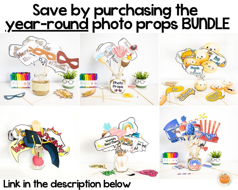 Graduation & End of Year Printable Photo Props and Photo Booth Decor ...