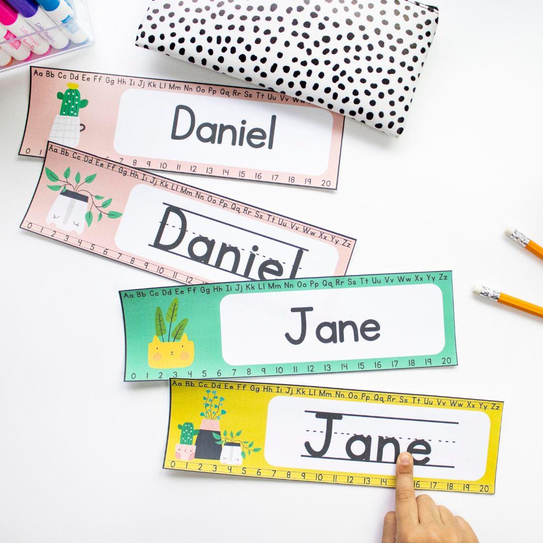 Urban Garden Student Desk Name Labels, Editable Classroom Printable ...
