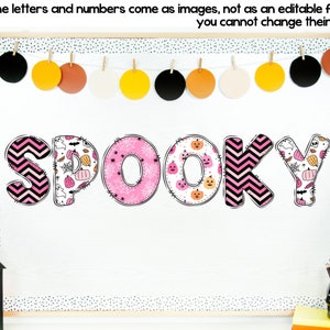 Pink Halloween Letters and Numbers for Bulletin Board / Classroom Decor ...