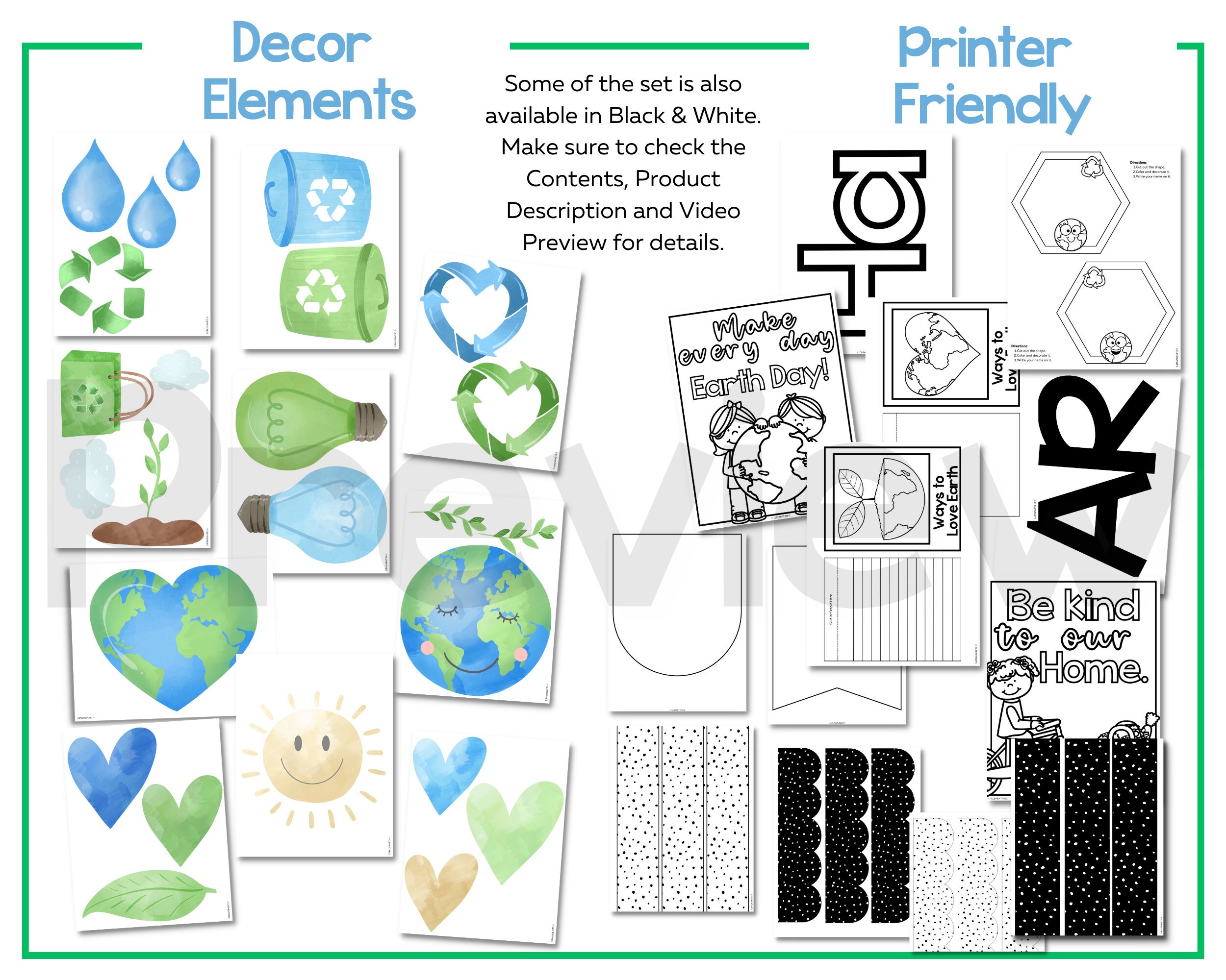 Earth Day Watercolor Bulletin Board & Classroom Decor - Etsy