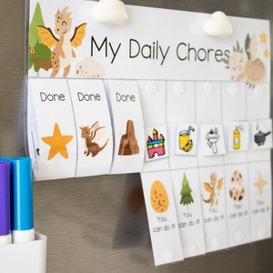 Printable Dragons Chore Chart, Editable Visual Schedule & Chore Cards ...