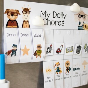 Printable Chore Charts Superhero Themed, Editable Visual Schedule ...