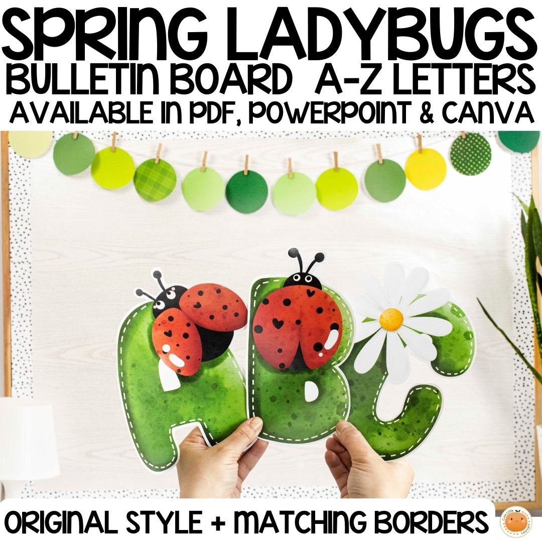 Spring Ladybugs Lettering Bulletin Board Titles / Classroom & Door ...