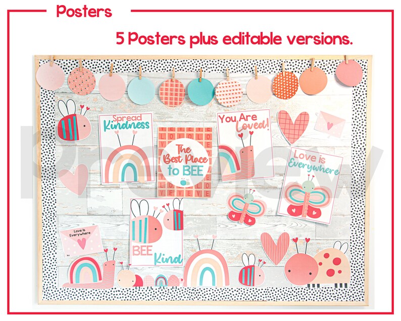 Love Bugs Valentine's Day Bulletin Board & Interactive - Etsy