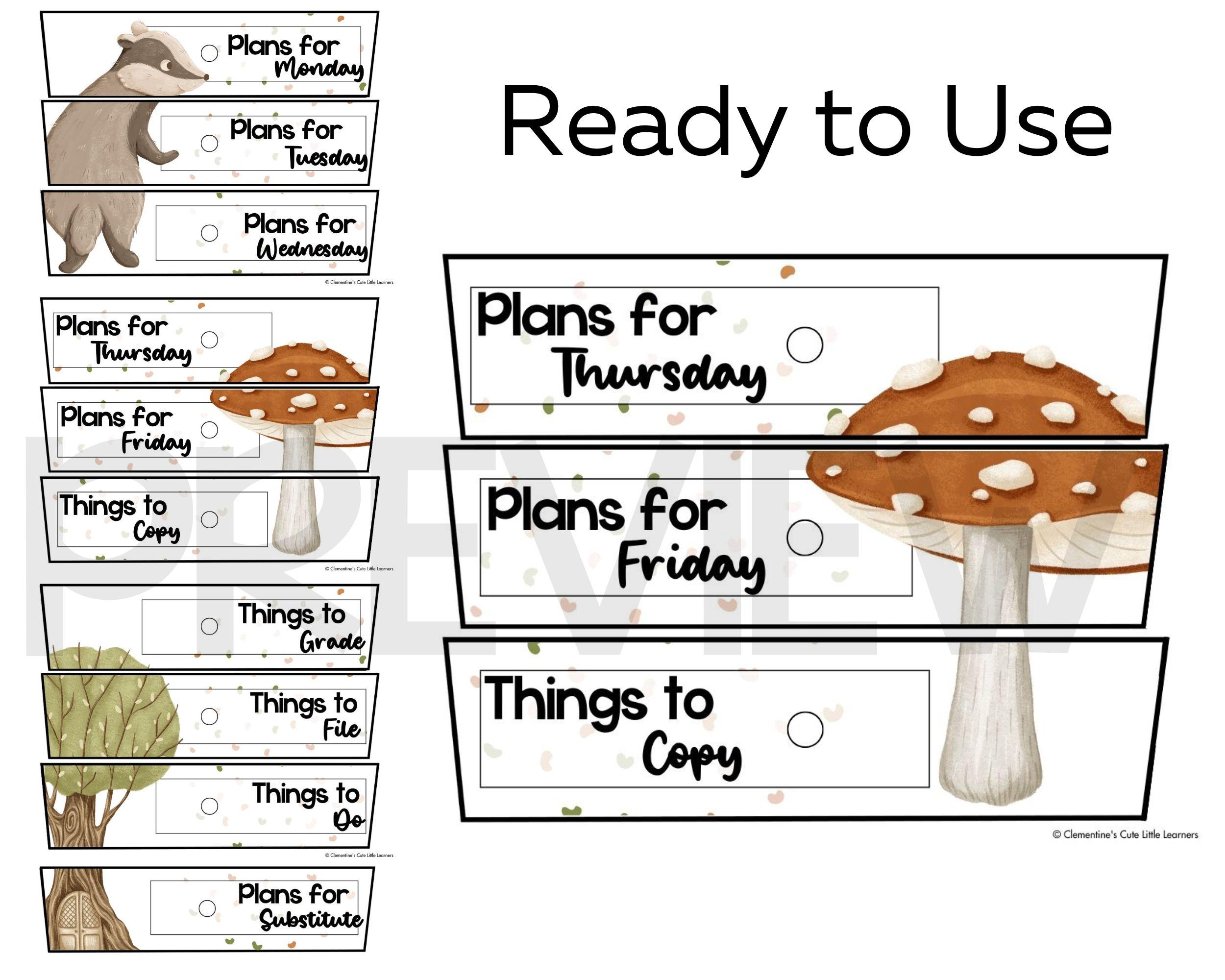 Woodland Rolling Cart Labels | Editable Teacher Trolley Tags for 10 ...