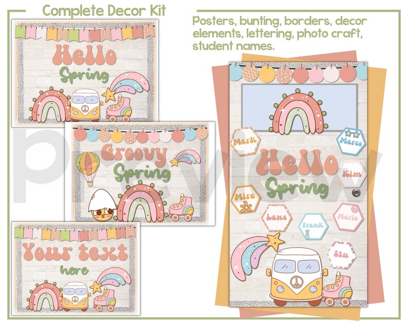 Retro Spring Bulletin Board & Interactive Classroom Decor - Etsy